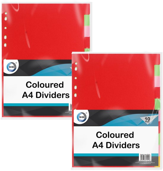 Tabbladen gekleurd - A4 formaat - papier - 20x stuks - met 11 ...