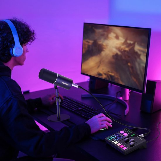 Gaming Audio Interface met RGB-audiomixer en Pro-preamp voor ...