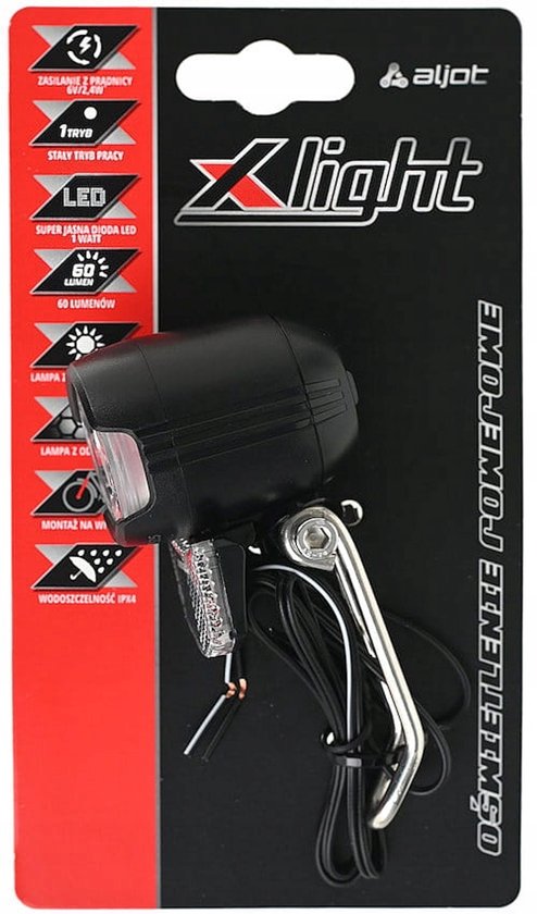 X-LIGHT XC-259A-C Fietslamp Voor Dynamo 1xLED Met Naloopfunctie | bol