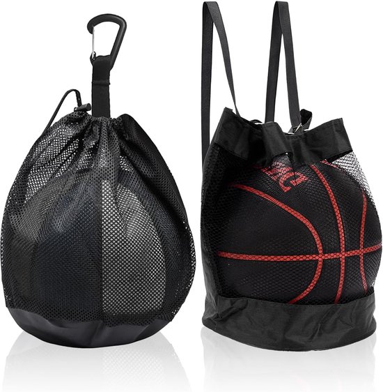 2 Pcs Ball Net - Portable Drawstring Ball Bag - Basketball Bag ...