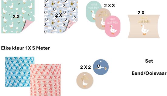 18 Delig inpakset Geboorte - Baby - Kraammand - geschenk inpak set ...