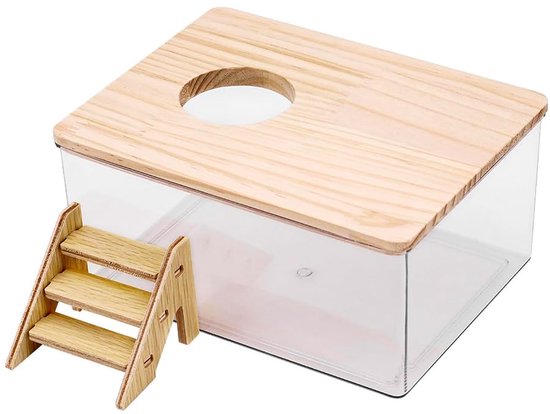 Hamster Sand Bad Douche Box - Transparante Sand Bad Box met Ladder ...