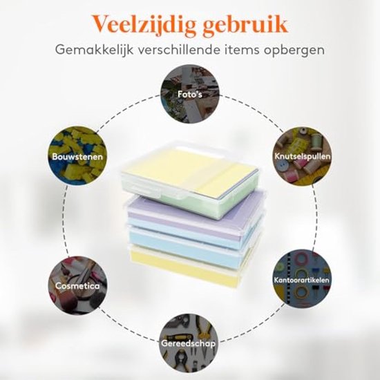 6 stuks multifunctionele opbergdozen van kunststof met afsluitbare ...