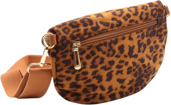 Trendy handtas / crossbodytas - Flora & Co - animalprint - suedelook ...