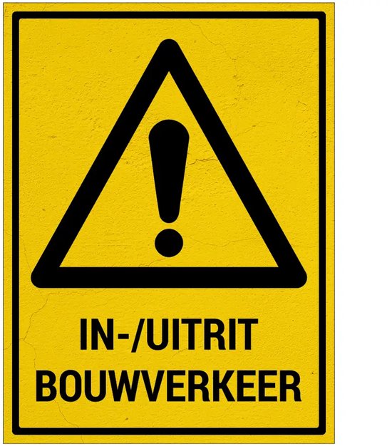 In en uitrit bouwverkeer bord met tekst - Sign Again - 40 x 30 cm | bol