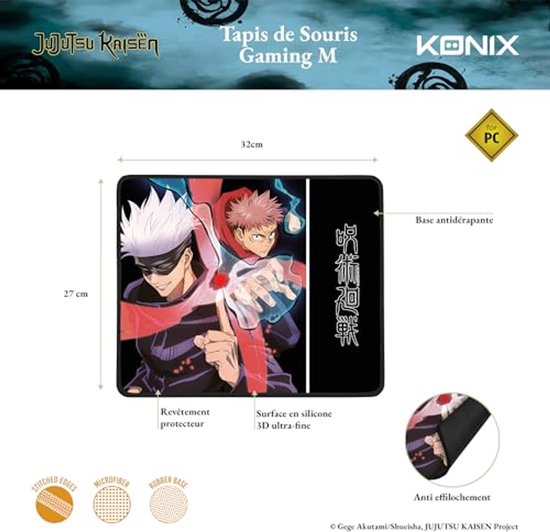 Jujutsu Kaisen Gaming muismat 40 x 30 cm met 3D siliconen oppervlak | bol