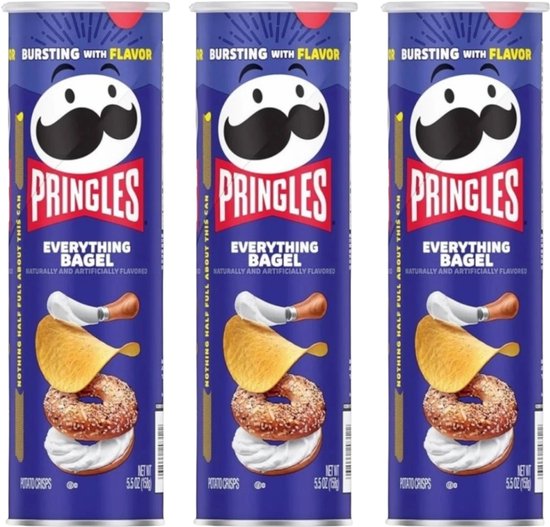 Pringles Everything Bagel - 3 x 158g - USA - Voordeel verpakking - Pringles | bol