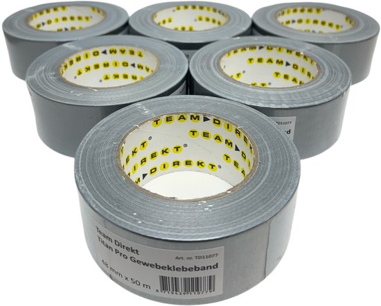 6 x Titan Pro Duct tape 48mm x 50 meter Grijs | bol