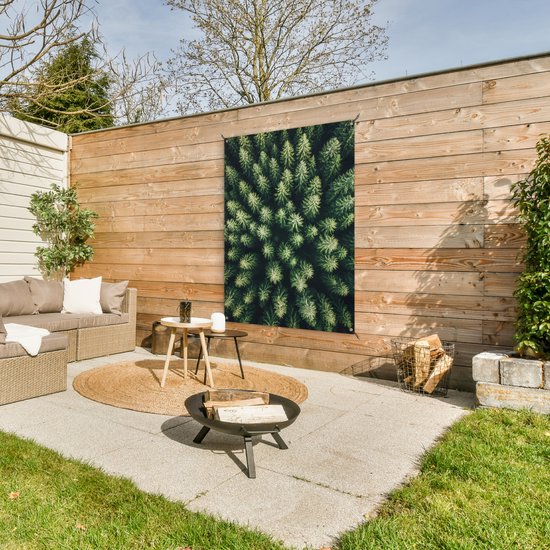 Tuinposter 90x120 cm - Tuindecoratie Bomen - Naaldwoud - Structuur ...