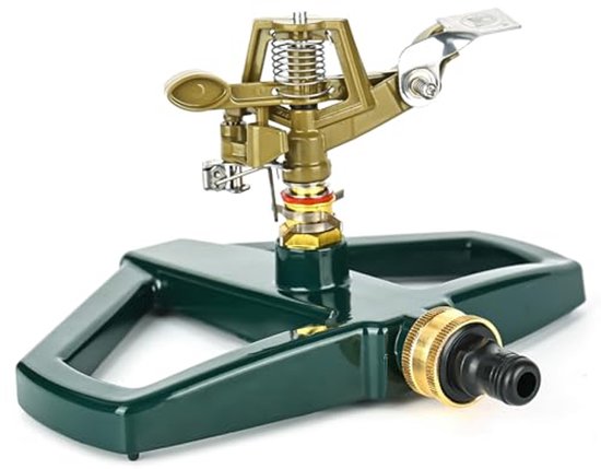 Duurzame Gazonsproeier met Metalen Sokkel 360° Draaibaar voor Tuin en ...