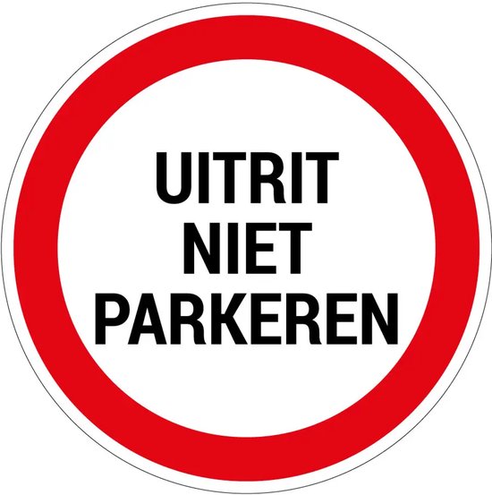 Uitrit niet parkeren sticker - 40 cm | bol