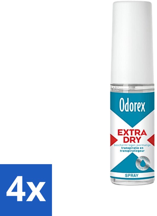 4 x Odorex Extra Dry Pompspray 30 ml - Extra Droog - Overmatig Zweten ...