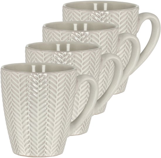 Koffiekopjes Set van 4 – Mokken 200ml met Oor – Aardewerk Mok en ...