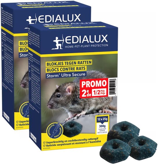 Storm Ultra Secure Edialux rat en muizenvergif - 2 dozen van 300g | bol