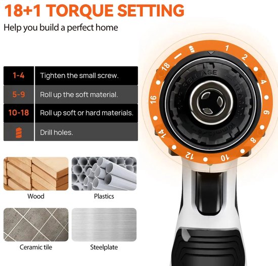 TrendWave 12V Accuboormachine – 45N·m Elektrische Schroevendraaier ...