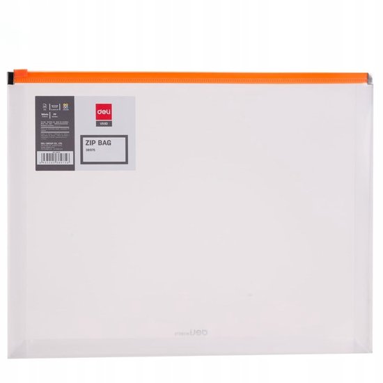 Deli A4 Transparante PP Organizer Map met Rits - Oranje | bol