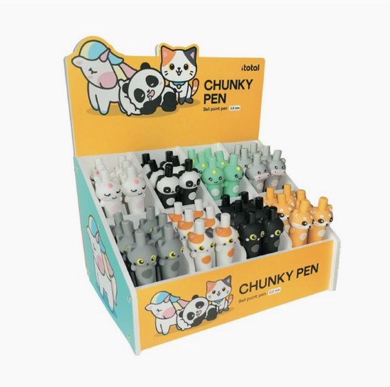 Stylo bille iTotal Pen Chunky « PANDASTIC », encre bleue. 3,0 x 2,5 x ...