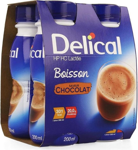 Delical Melkdrank HP/HC Chocola 4x200ml | bol
