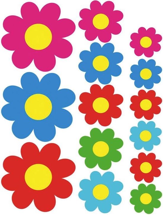 Avisa Aufkleberbogen Coloured Flowers - 24,5x32x5cm | bol