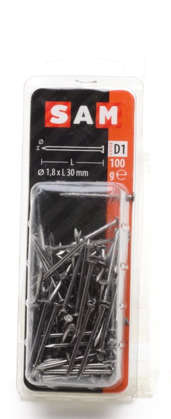 SAM Nagel platte kop 1.8x30mm ca, 100 gram 815016 D1 | bol