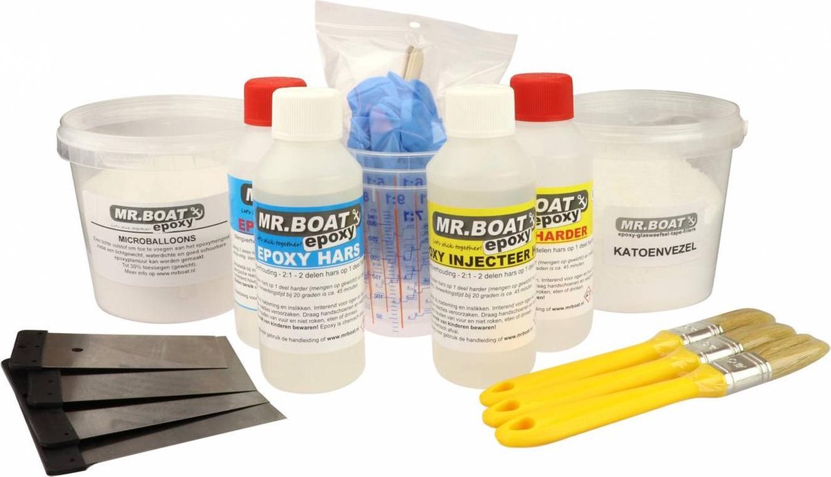 Mr.Boat Epoxy houtrot reparatiepakket - 375 gram injecteer epoxy - 375 ...