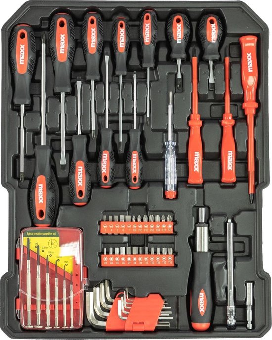 Maxx Tools Toolbox 416 pièces - Boîte à outils - tout-en-un - Trolley ...
