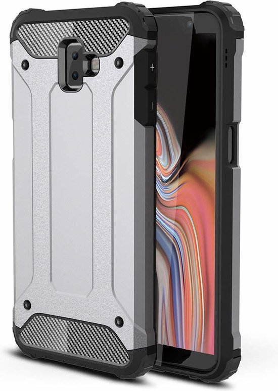 Samsung Galaxy J6+ Hybrid Armor Hoesje - Zilver - van Bixb | bol.com