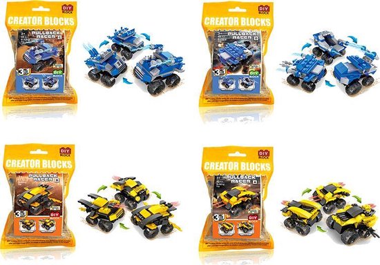 Bouwset Auto - 4 verschillende - bouwpakket - mini-blocks - building ...