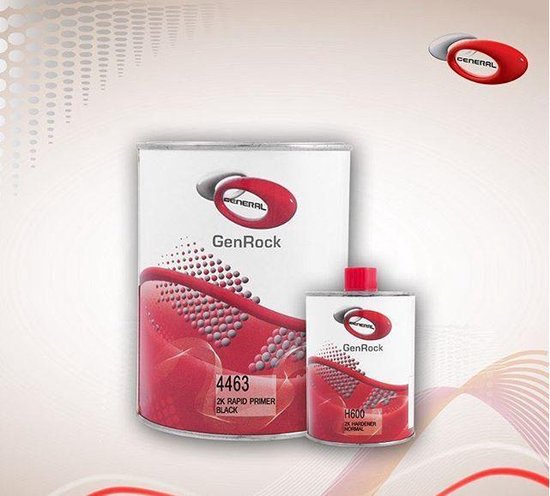 Gerneral paint - Genrock primer Zwart 1L + 250 ML Harder | bol