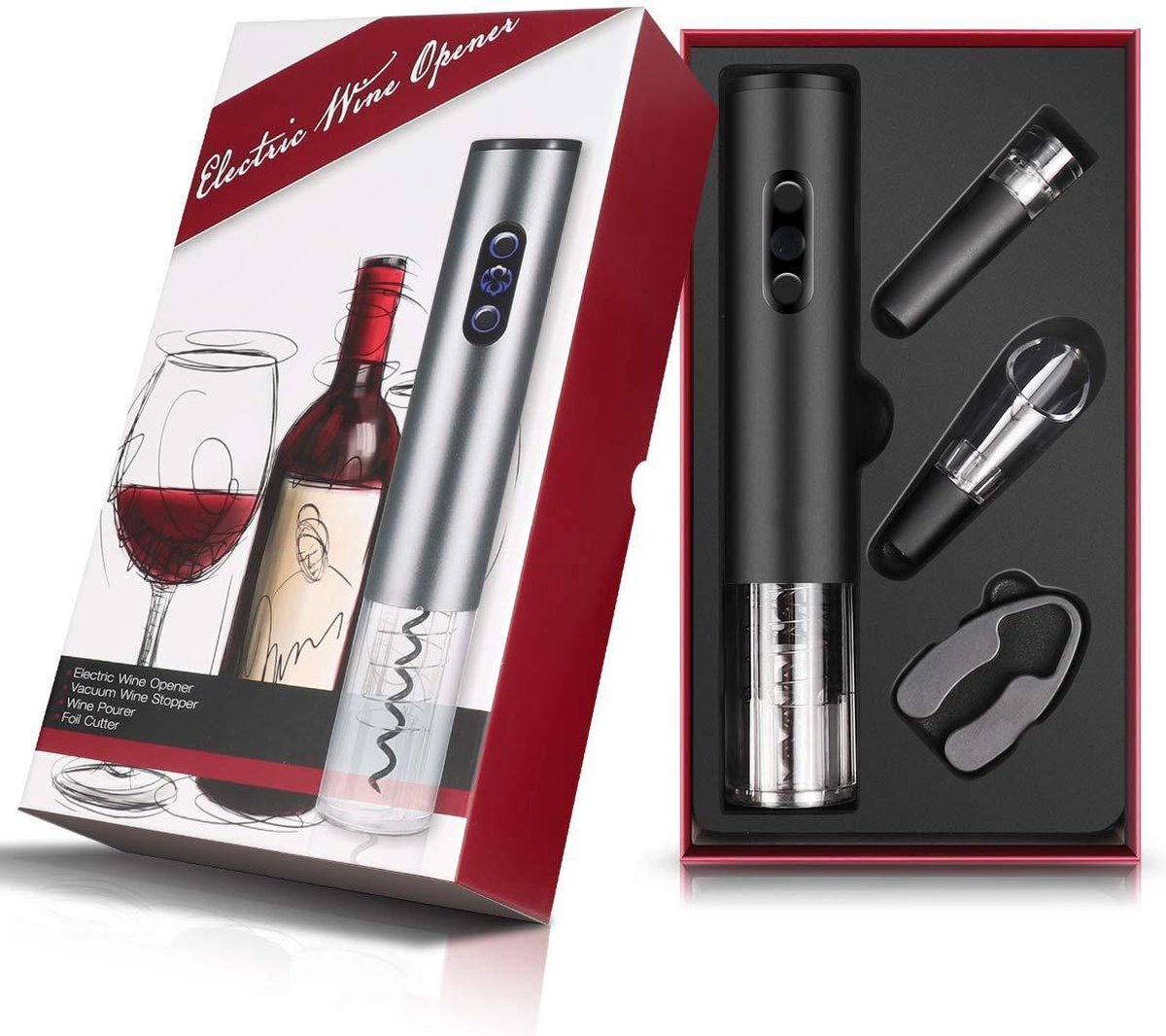 Ouvre-vin électrique de luxe ensemble cadeau complet tire-bouchon Ouvre ...