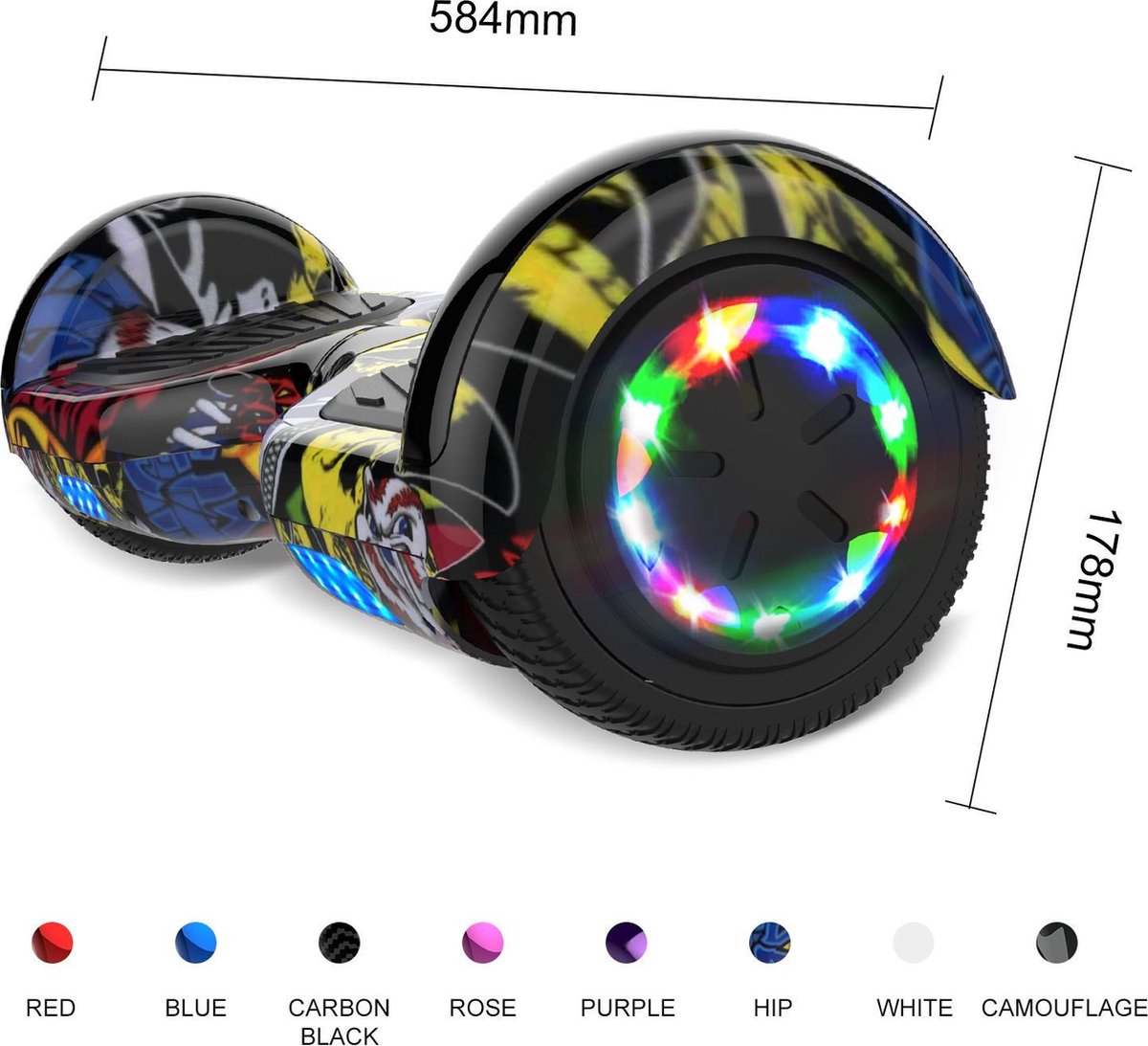 Evercross Hoverboard 6.5 Inch | Flits Wielen | Bluetooth Speaker | LED ...