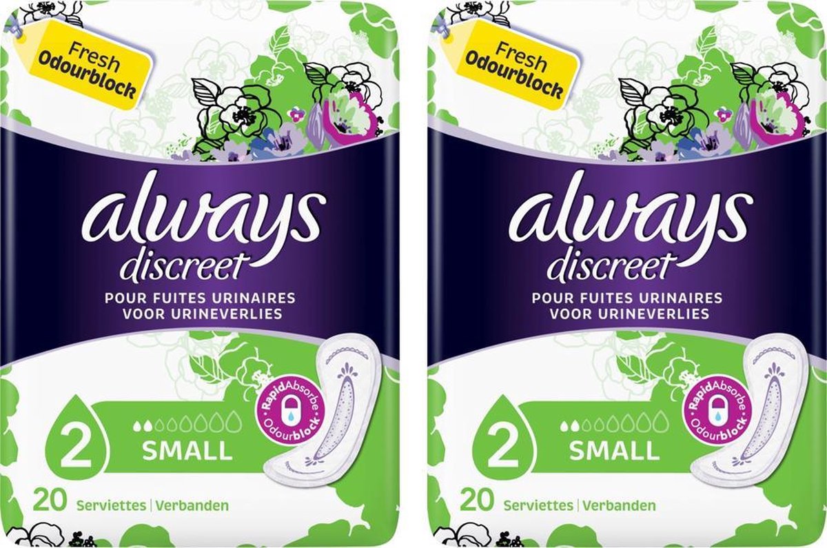 Always Discreet Small Incontinentie - Voordeelverpakking 40 Stuks ...