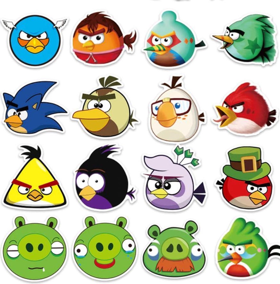 Angry Birds stickers - 100 stuks - voor laptop, muur, deur, helm etc ...