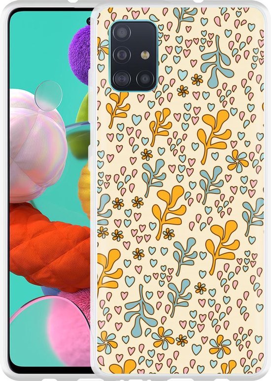 Samsung Galaxy A51 Hoesje Doodle Flower Pattern - Designed by Cazy ...