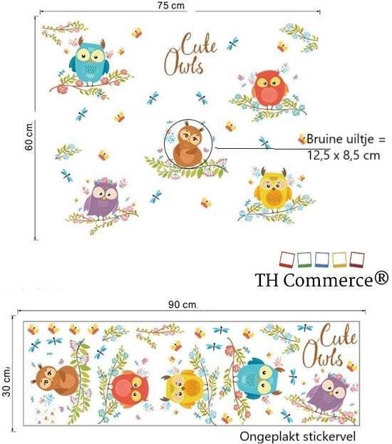 TH Commerce Sticker Muursticker Hiboux - Hiboux - Décoration murale ...