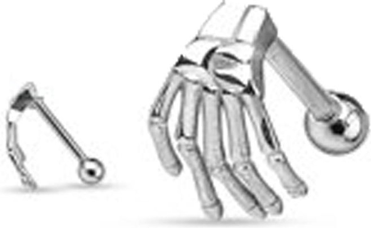 Helix piercing skellet hand | bol.com