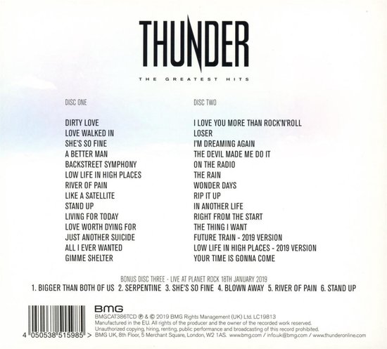Thunder - The Greatest Hits (3 CD) (Deluxe Edition) (Remastered ...