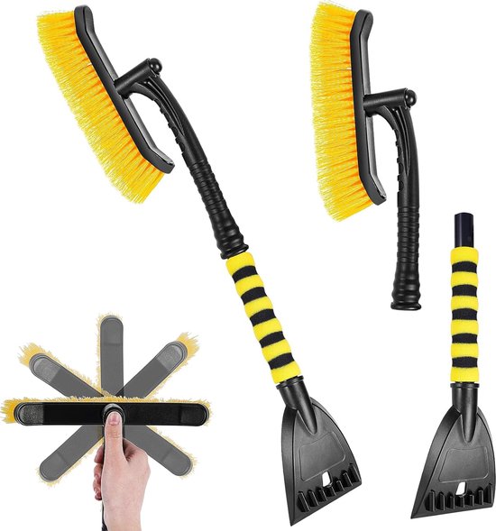 IJskrabber voor de auto met bezem (2-in-1), eenvoudig te monteren ...