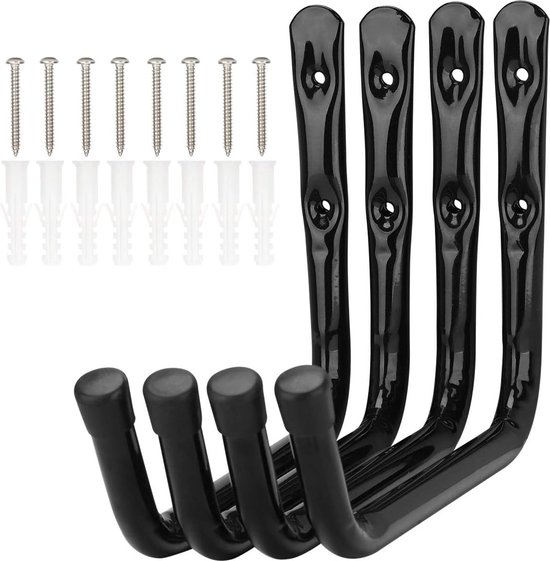 Pakket van 4 garage-opslagladderhaken, 28 cm arm, zwaar uitgevoerde ...