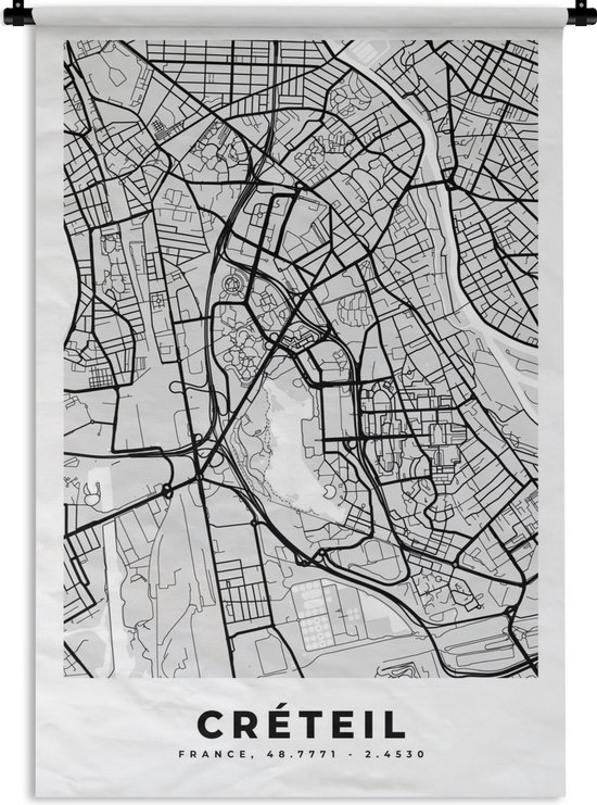 Wandkleed - Wanddoek - Frankrijk - Plattegrond - Kaart - Créteil ...