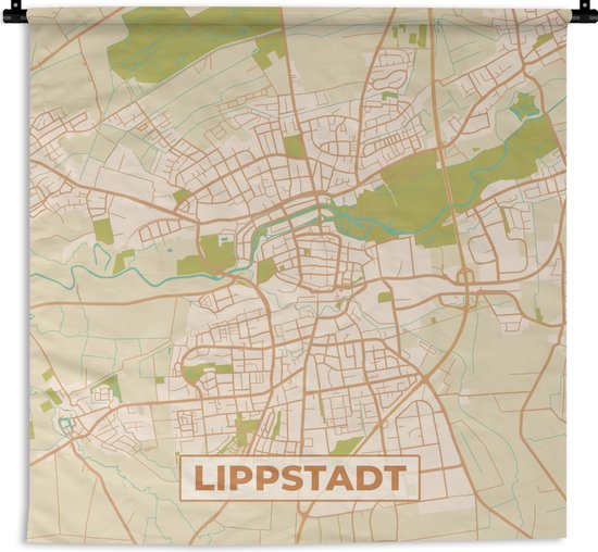 Wandkleed - Wanddoek - Plattegrond - Lippstadt - Kaart - Stadskaart ...