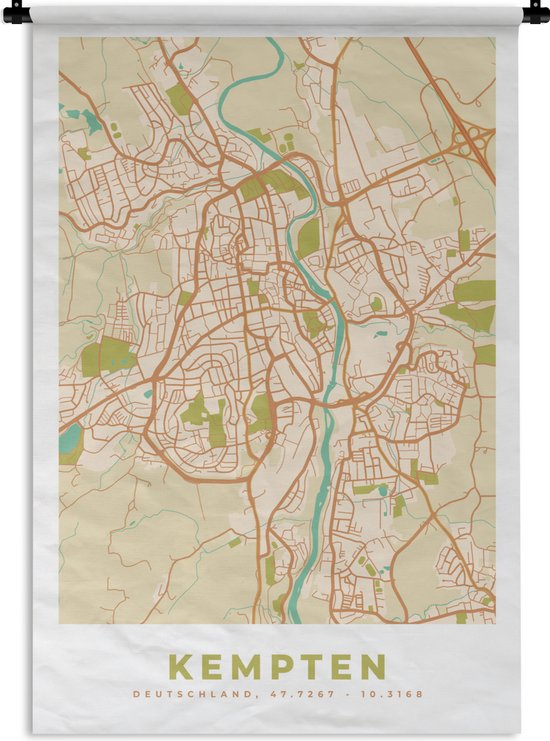 Wandkleed - Wanddoek - Plattegrond - Kempten - Kaart - Stadskaart ...