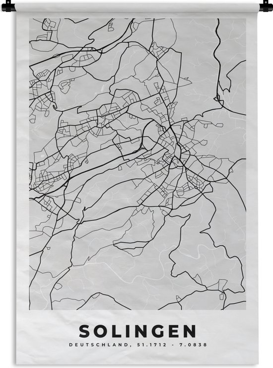 Wandkleed - Wanddoek - Plattegrond - Duitsland - Solingen- Kaart ...