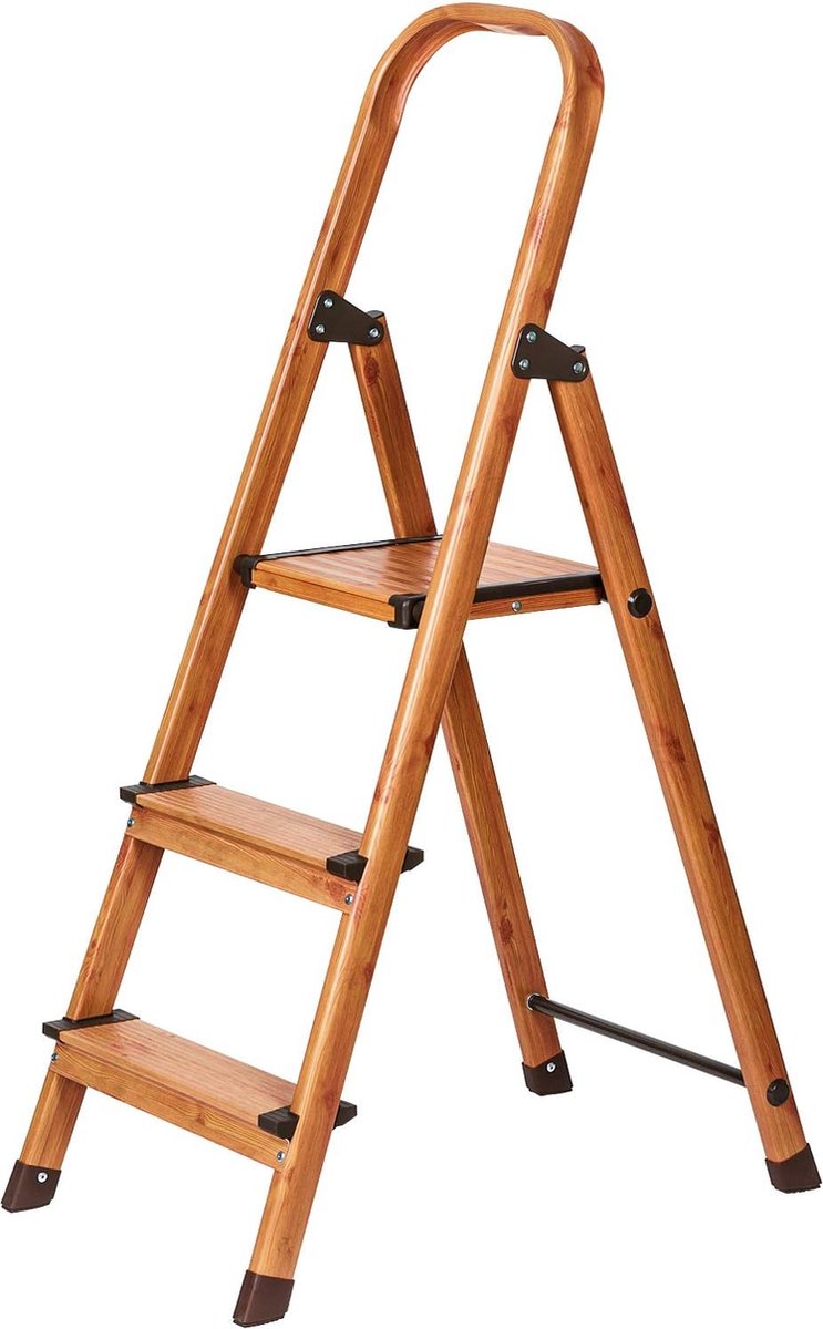 Upgrade 3-step ladder met 3 anti-slip treden, zeer licht ...