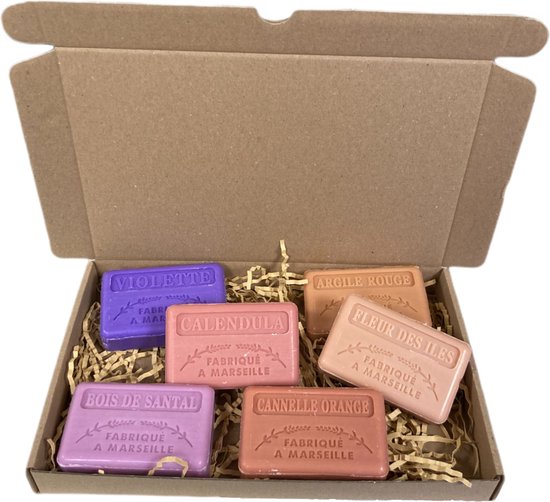 Marseille zeep bar cadeauset: Violette, Bois de Santal, Calendula ...