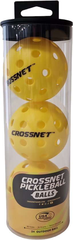 Crossnet Pickleball Set 3 Stuks, Koker 3 Ballen | bol