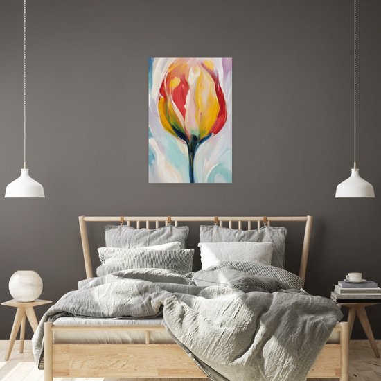 Tulp moderne kunst poster - Tulp poster - Wanddecoratie modern - Moderne posters -... | bol