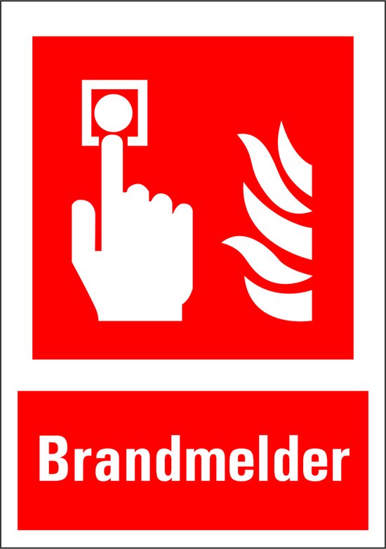 Brandmelder sticker met tekst 210 x 297 mm | bol