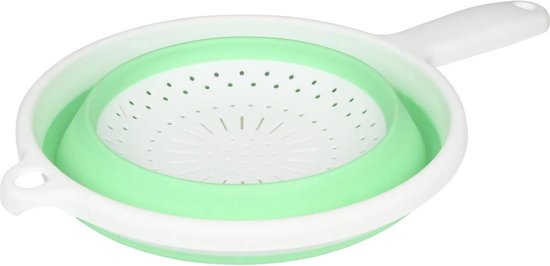 Benson Opvouwbare Vergiet Groen/Wit Ø 22 cm: Stijlvol en Handig | bol