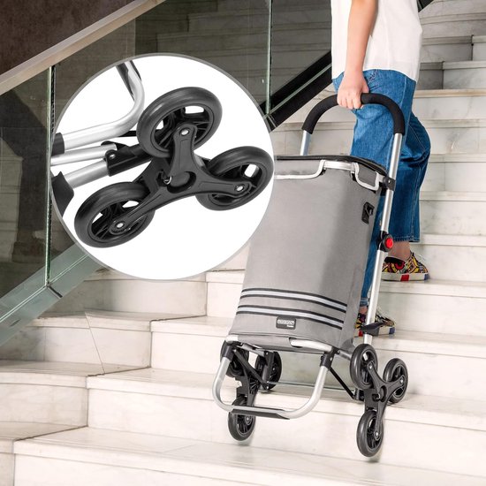 2in1 Boodschappentrolley 30kg Inklapbaar Afneembare Tas 6 wielen ...